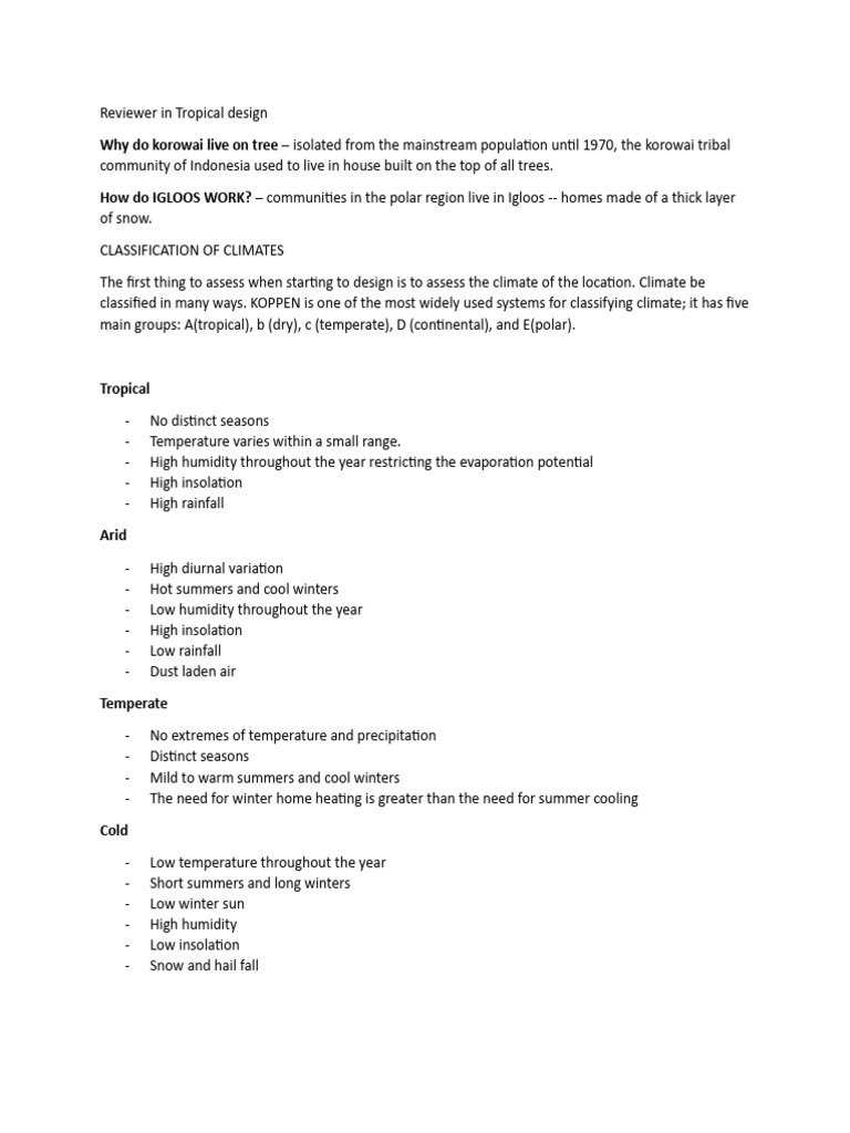 Reviewer in Tropical Design | PDF | Heat Transfer | Temperate Climate