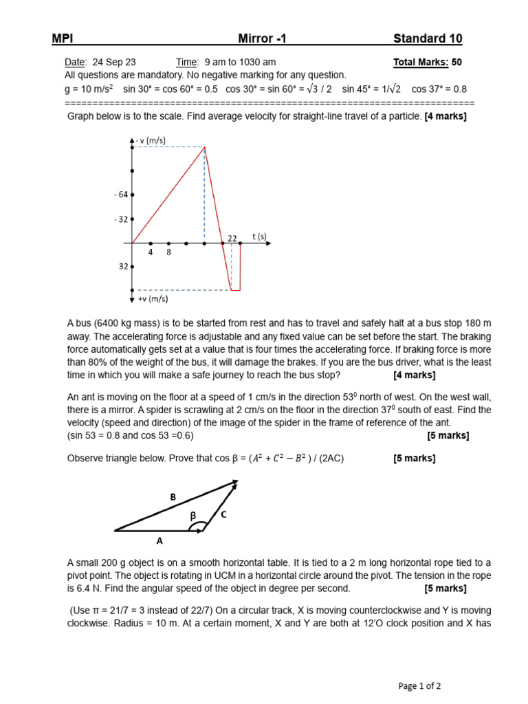 10-QP-230924 - Mirror1 - 24sep23 | PDF | Acceleration | Velocity