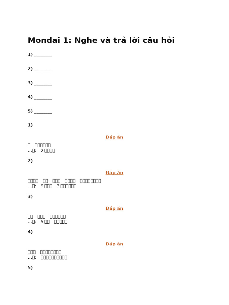 Script Luyen Nghe Tieng Nhat n5 Bai 4 | PDF