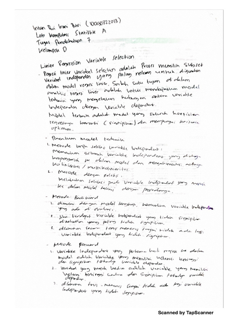 TP07 (Linear Regression Variable Selection) | PDF