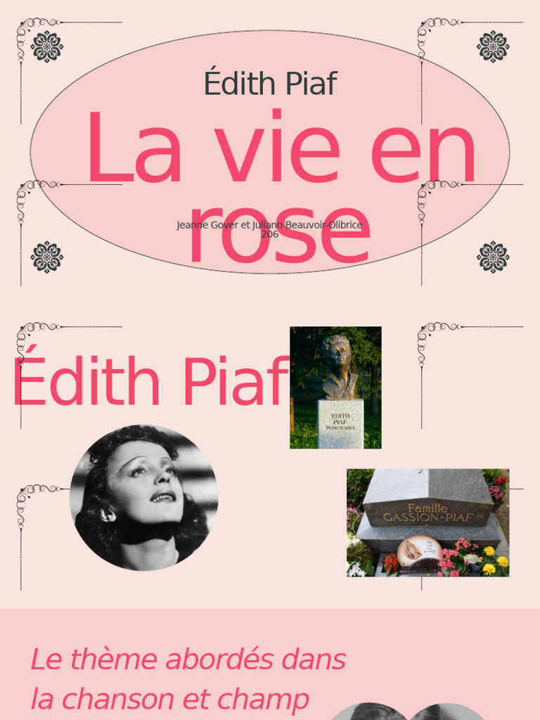 Édith Piaf | PDF | Poétique (discipline) | Mécanismes de la poésie