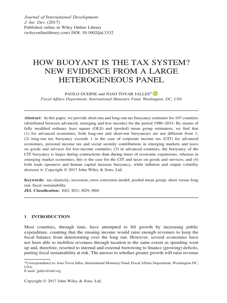How Buoyant Is The Tax System | PDF | Taxes | Fiscal Policy