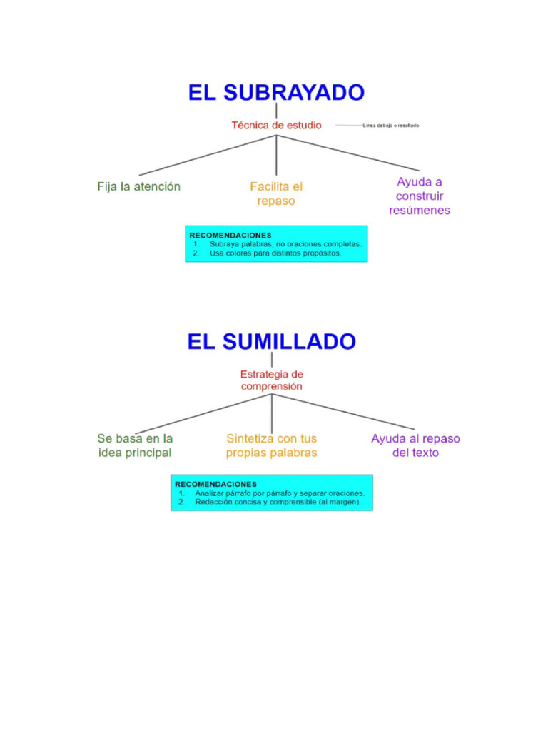 Práctica Del Subrayado y Sumillado | PDF