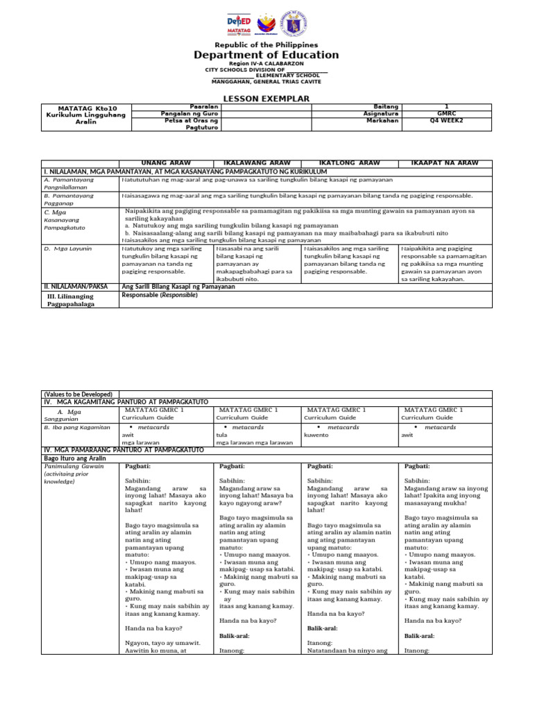 Week2 Lesson Exempar | PDF