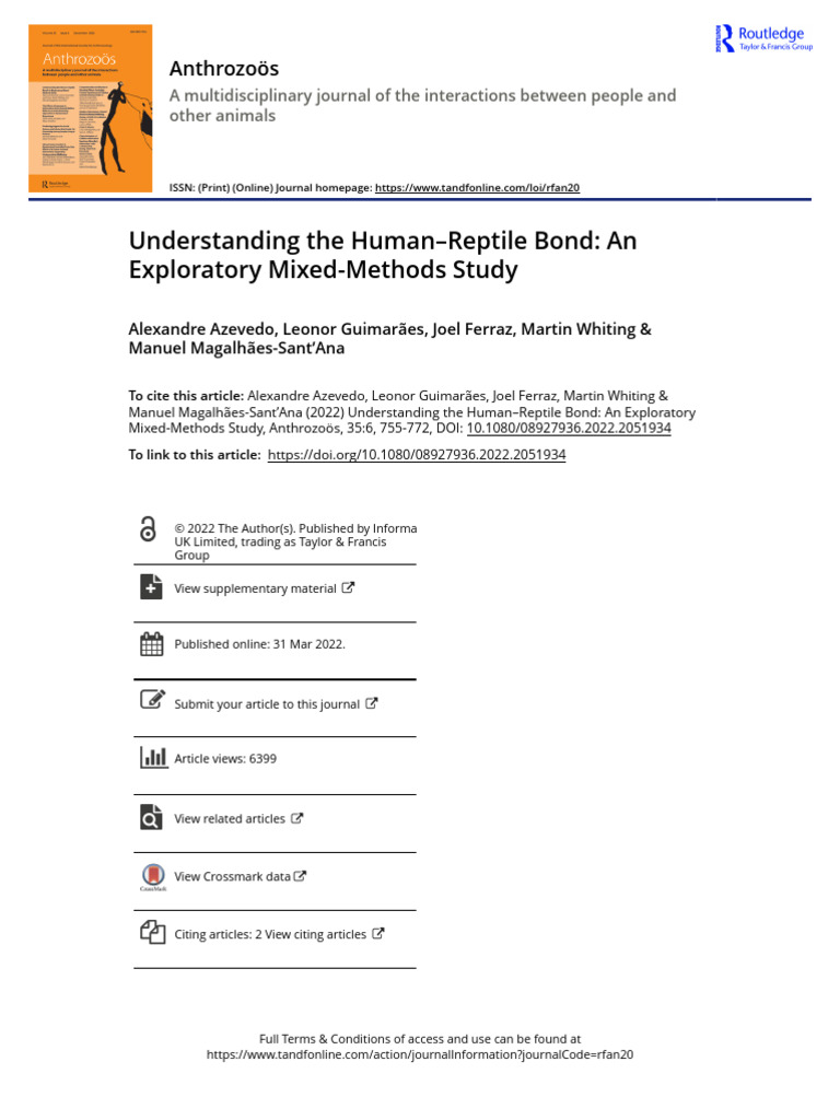 Understanding The Human Reptile Bond An Exploratory Mixed-Methods Study ...