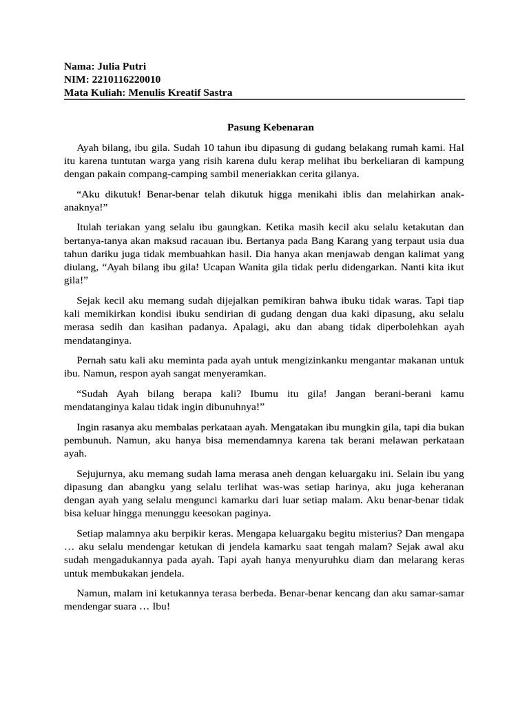 Julia Putri–Di Balik Teriakan Gila | PDF