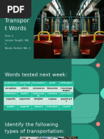 Transportation Vocabulary List | PDF | Wagon | Sport Utility Vehicle