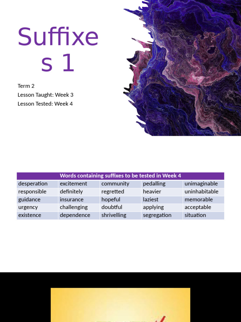 Term 2 Suffixes 1 Taught Wk 3 Tested Wk 4 | PDF | Linguistics