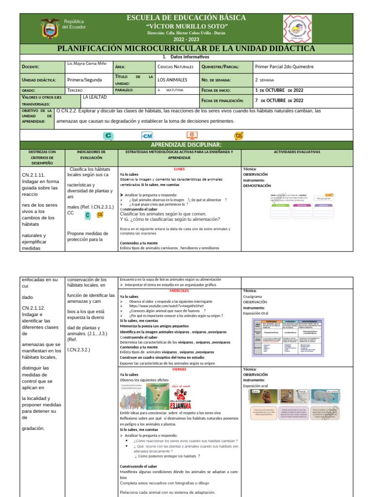Pud 2 P Semana 2 2do P 2do Q CCNN y Eess | PDF | Enseñando | Evaluación