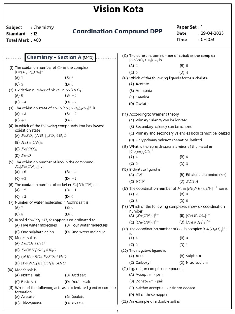 Coordination Compound DPP 1745896342 | PDF | Coordination Complex | Ligand