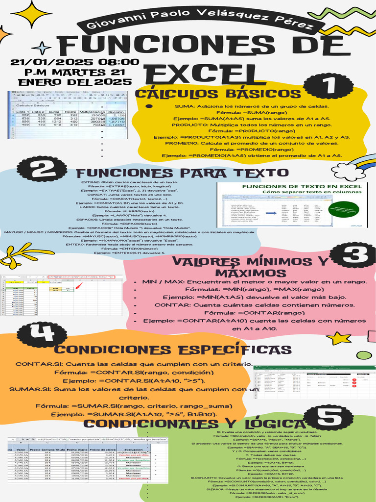 Funciones de Excel | PDF | Microsoft Excel | Matemáticas