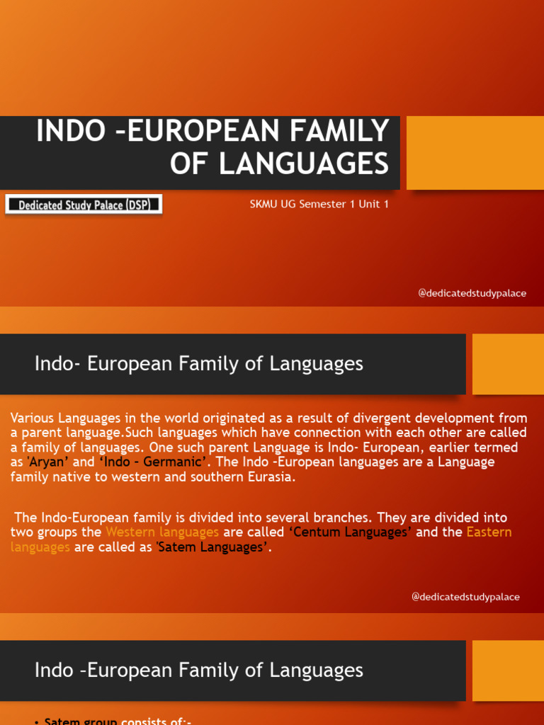 Indo European Family of Languages | PDF | Language Families | Languages ...