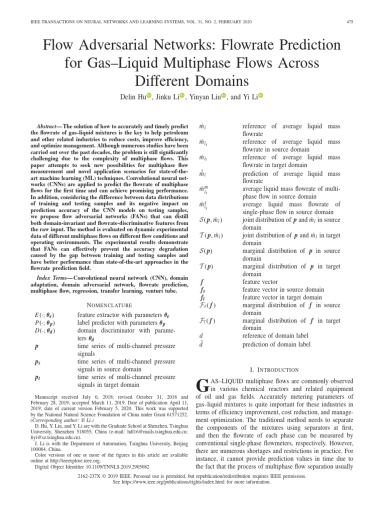 Flow Adversarial Networks Flowrate Prediction For GasLiquid Multiphase Flows Across Different ...