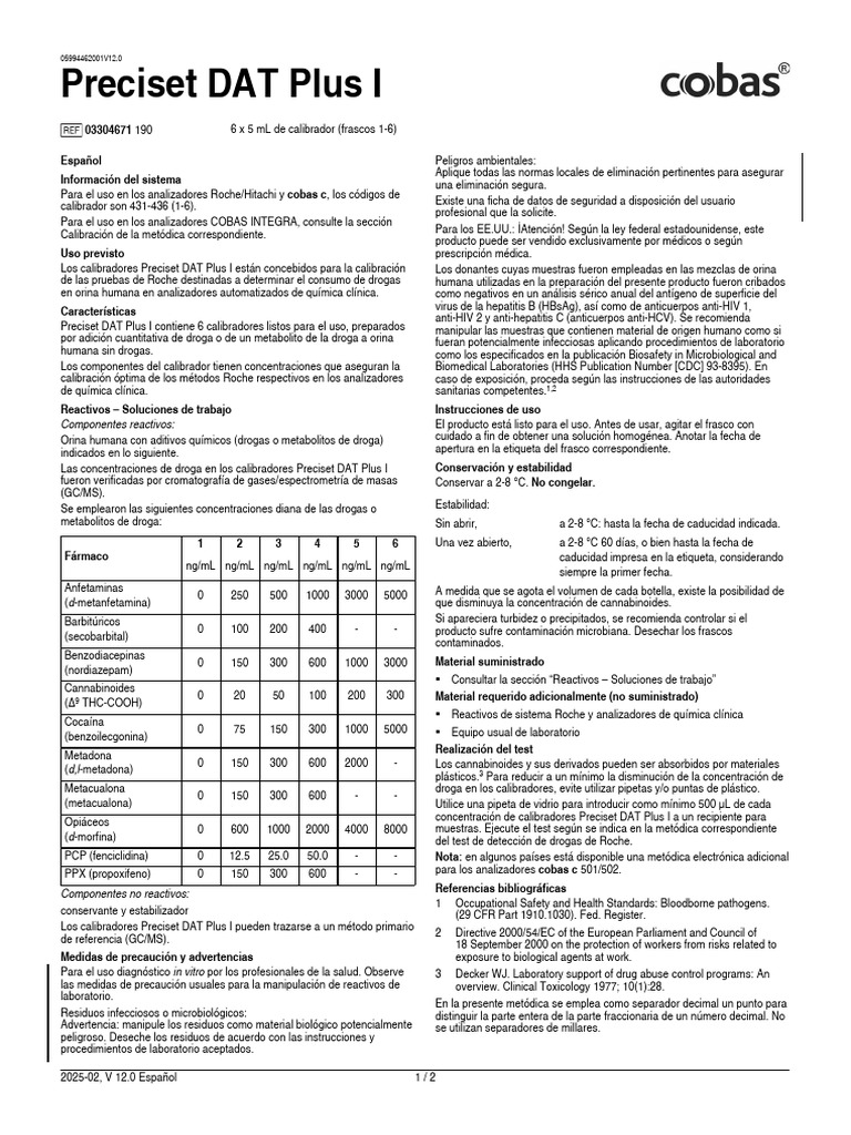 Insert - Preciset DAT Plus I.05994462001.V12.es | PDF | Laboratorios