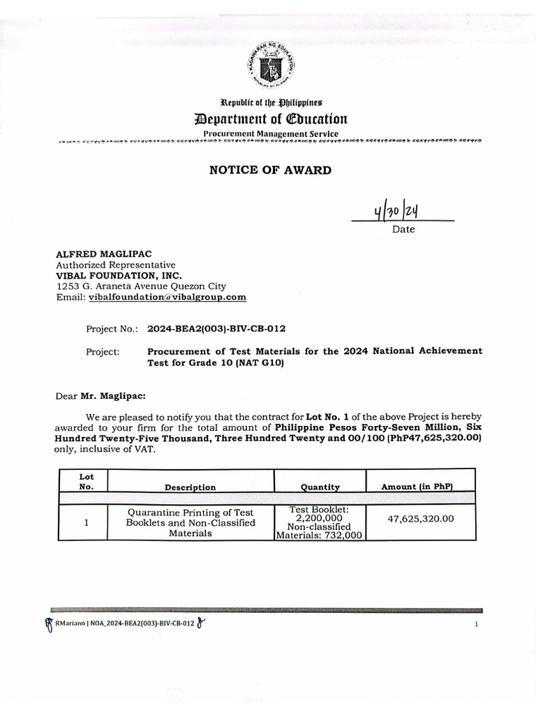 Noa Vibal Foundation Inc | PDF