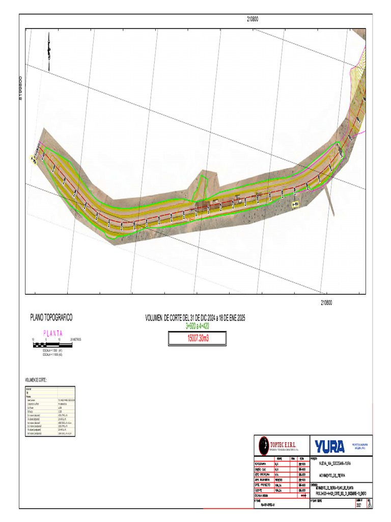 Plano Topografico 18ene2025 - Prog-3+920 4+420 - Compressed | PDF