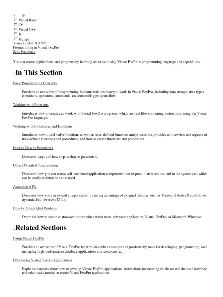 Foxpro | PDF | Parameter (Computer Programming) | Control Flow