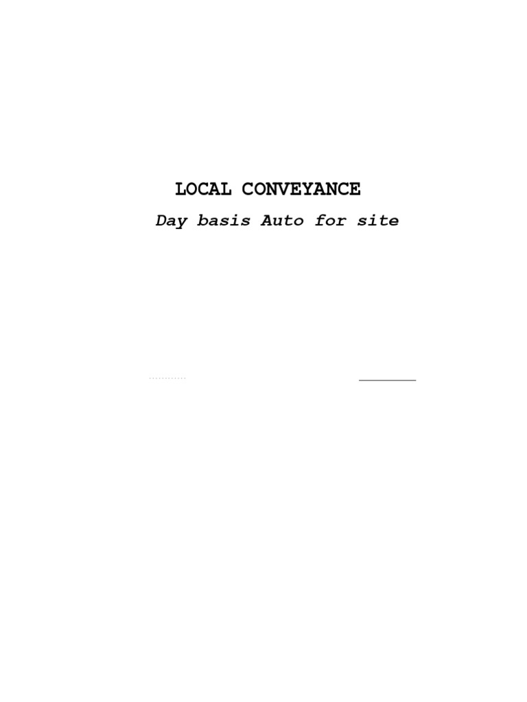 Local Conveyance Bill | PDF