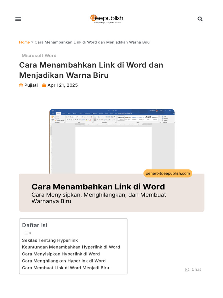 Cara Menambahkan Link Di Word Dan Menjadikan Warna Biru | PDF