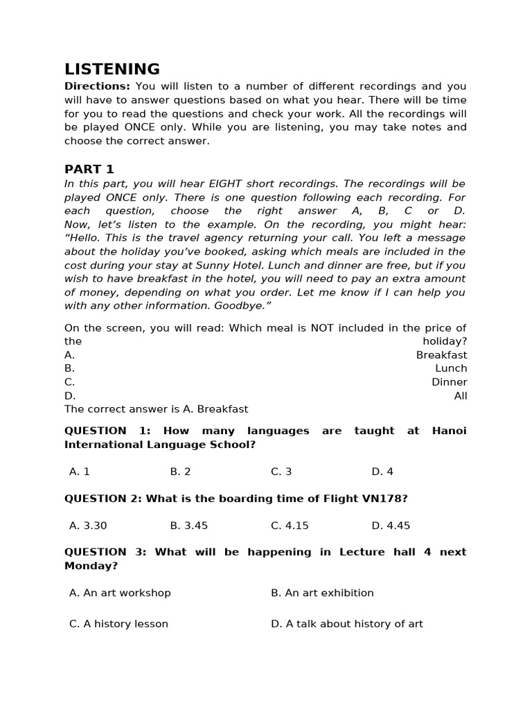 Mock Test - MTC (Listening+Reading+Speaking) | PDF | Soil | Renting