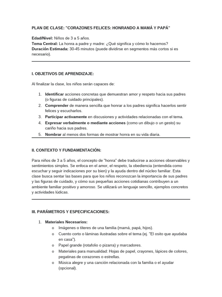 Plan de Clase Con A.I. Victor Balcázar | PDF | Comunicación | Amor