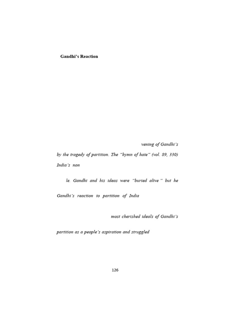 Vol I - 20 - 8. Gandhi Reaction To The Partition of India - PDF - 23 ...