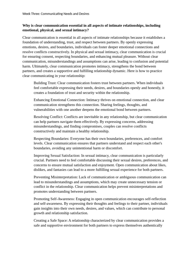 Effective Communication in Intimate Relationships | PDF | Intimate ...