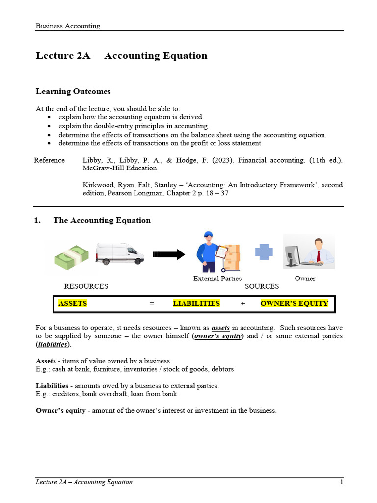 L02 Accounting Equation & Double Entry | PDF | Debits And Credits ...
