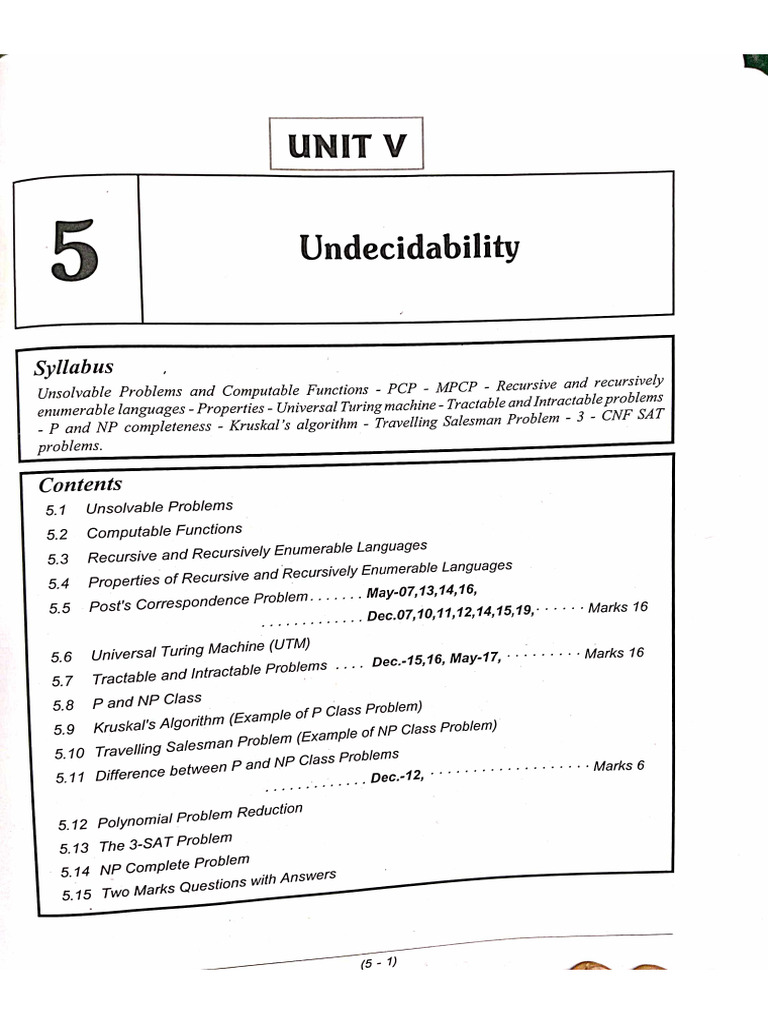 TOC Unit-5 | PDF