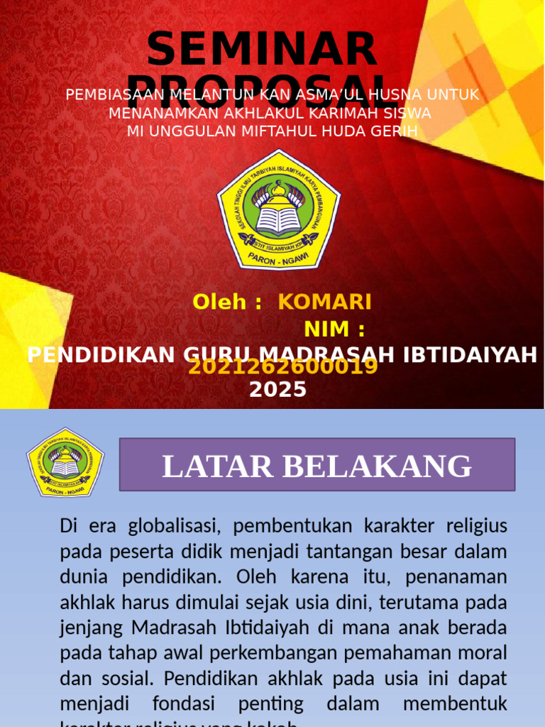 Seminar Proposal Komari Pgmi | PDF