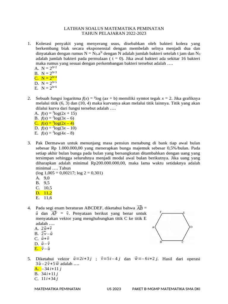 Kartu Soal Matematika Wajib K-13 | PDF