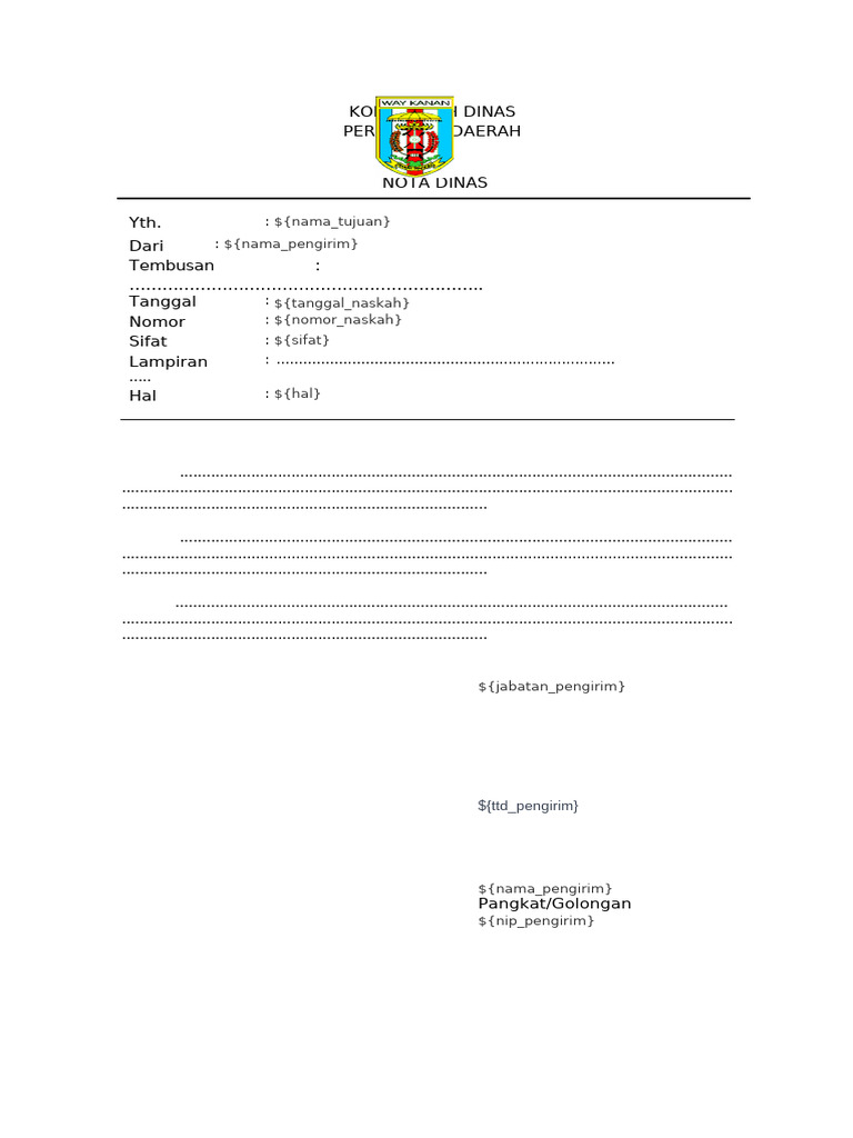 Format Nota Dinas Resmi | PDF