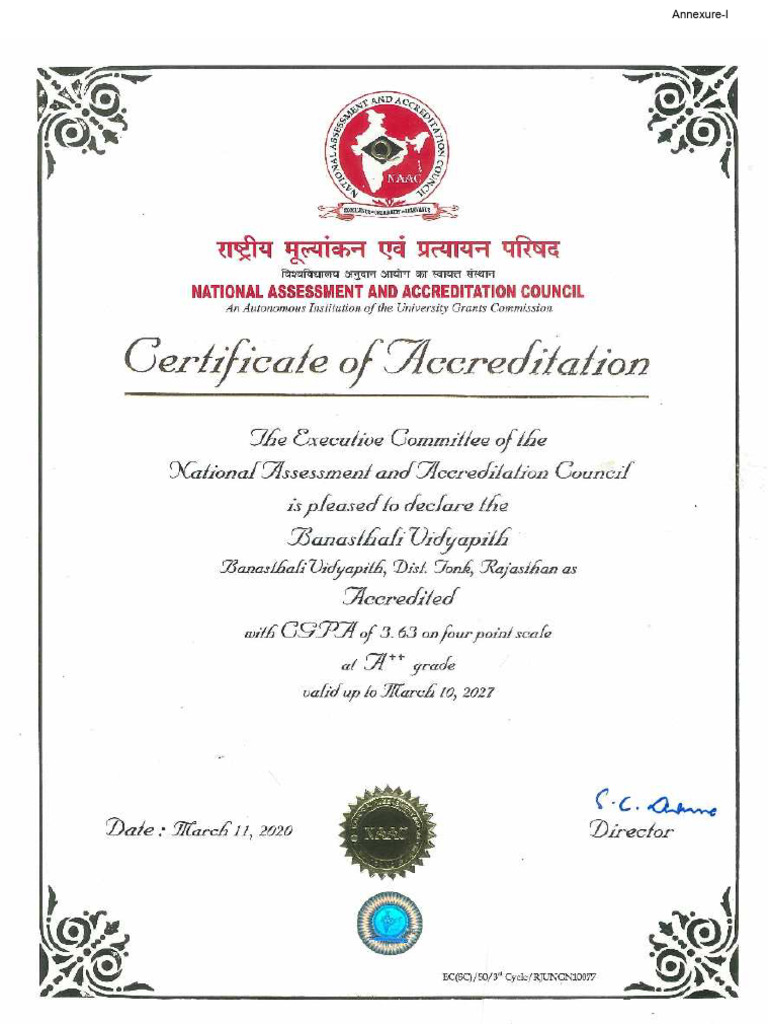 I NAAC Certificate | PDF