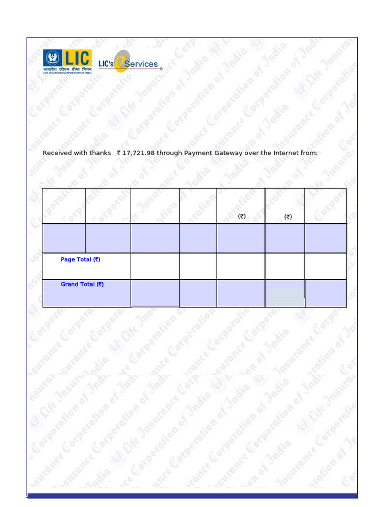 LIC Renewal Premium Receipt - J Mohanraj | PDF | Payments | Services ...