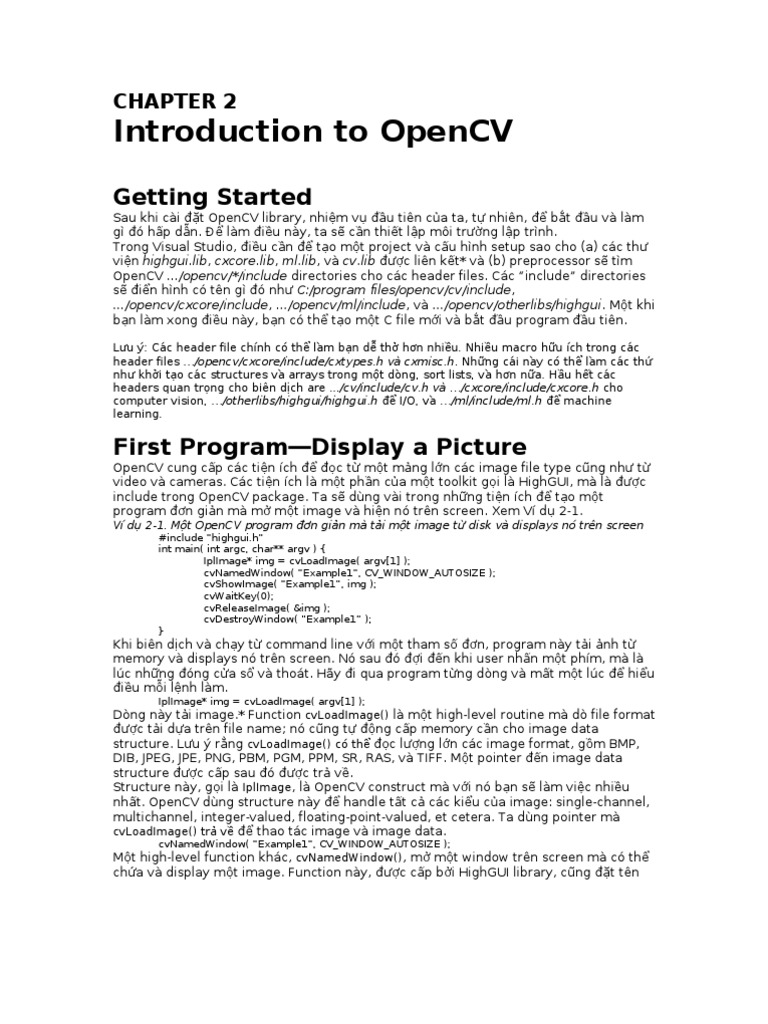 Chapter 2 - Opencv | PDF