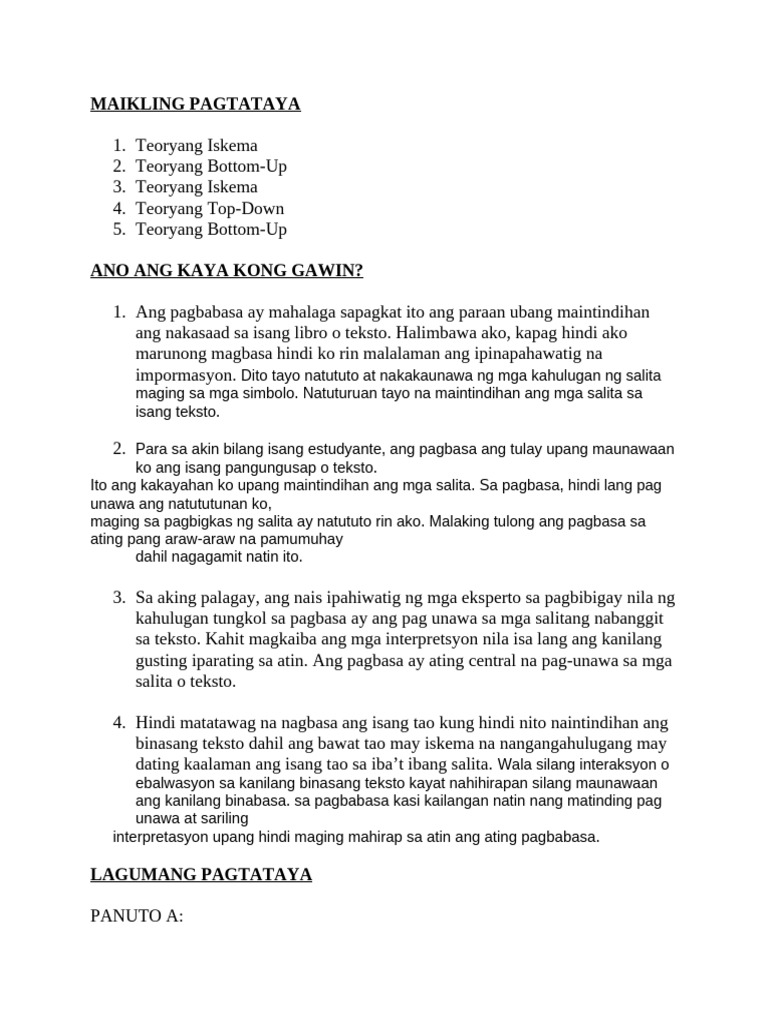 Module Pagbasa | PDF