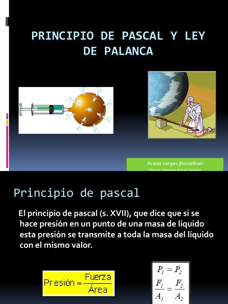 Ley de Pascal | PDF | Palanca | Máquinas