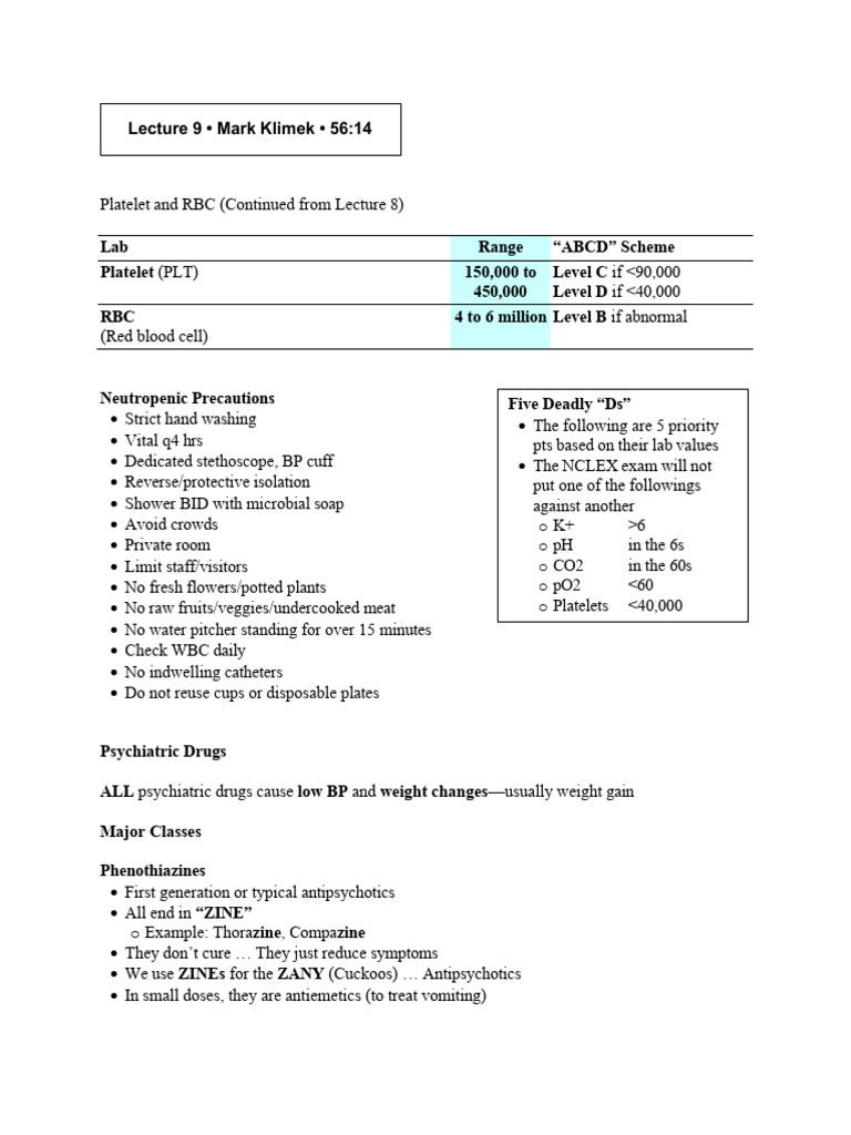 Mark Klimek Lecture 9 | PDF