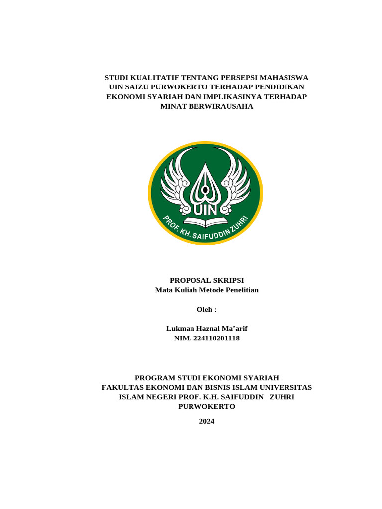 Proposal Metopen Lukman | PDF