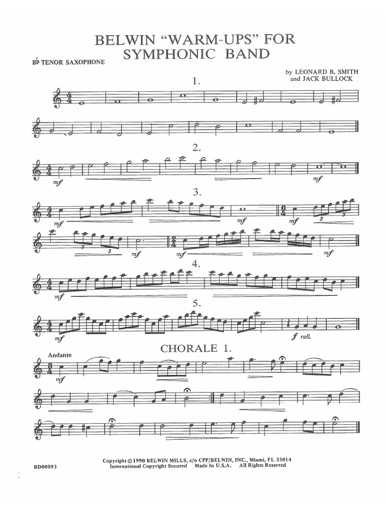Belwin Warm-Ups - Sax Tenor | PDF