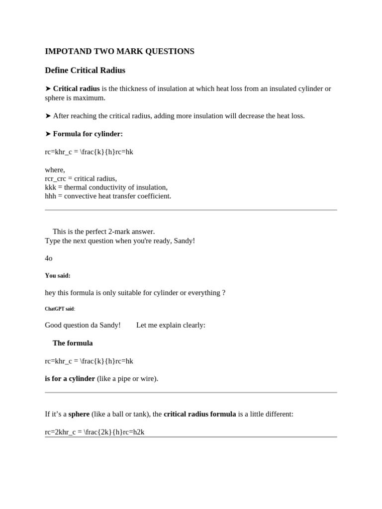 Hmt Impotand Two Mark Questions | PDF | Reynolds Number | Heat Transfer