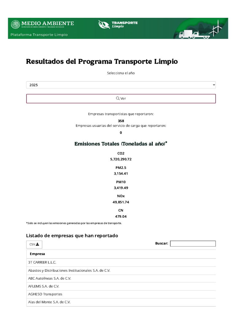 Programa Transporte Limpio - Secretaría de Medio Ambiente y Recursos ...