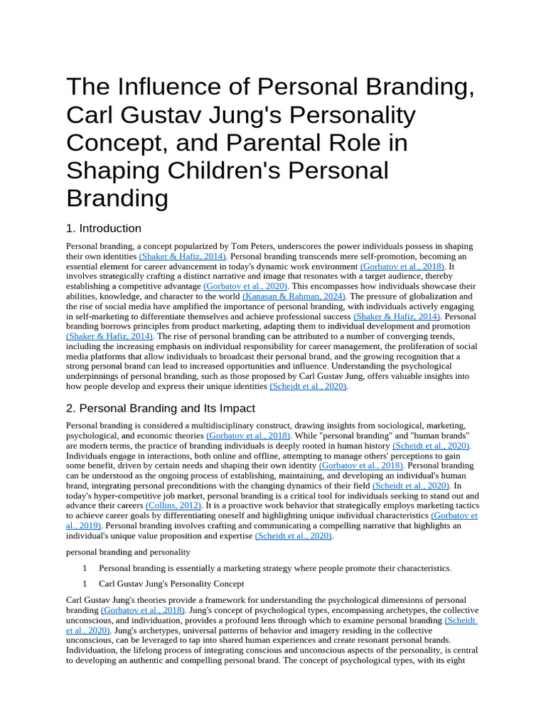The Influence of Personal Branding Carl Gustav Jung S Personality ...
