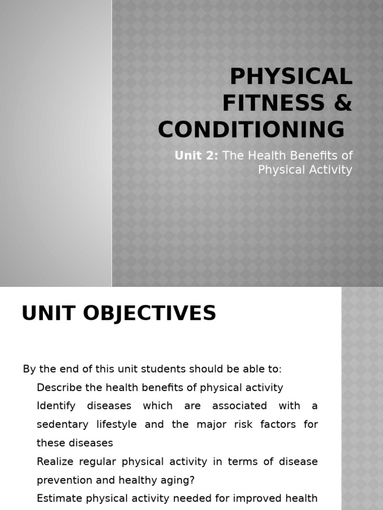 Health Benefits of Physical Activity | PDF | Physical Fitness | Muscle ...