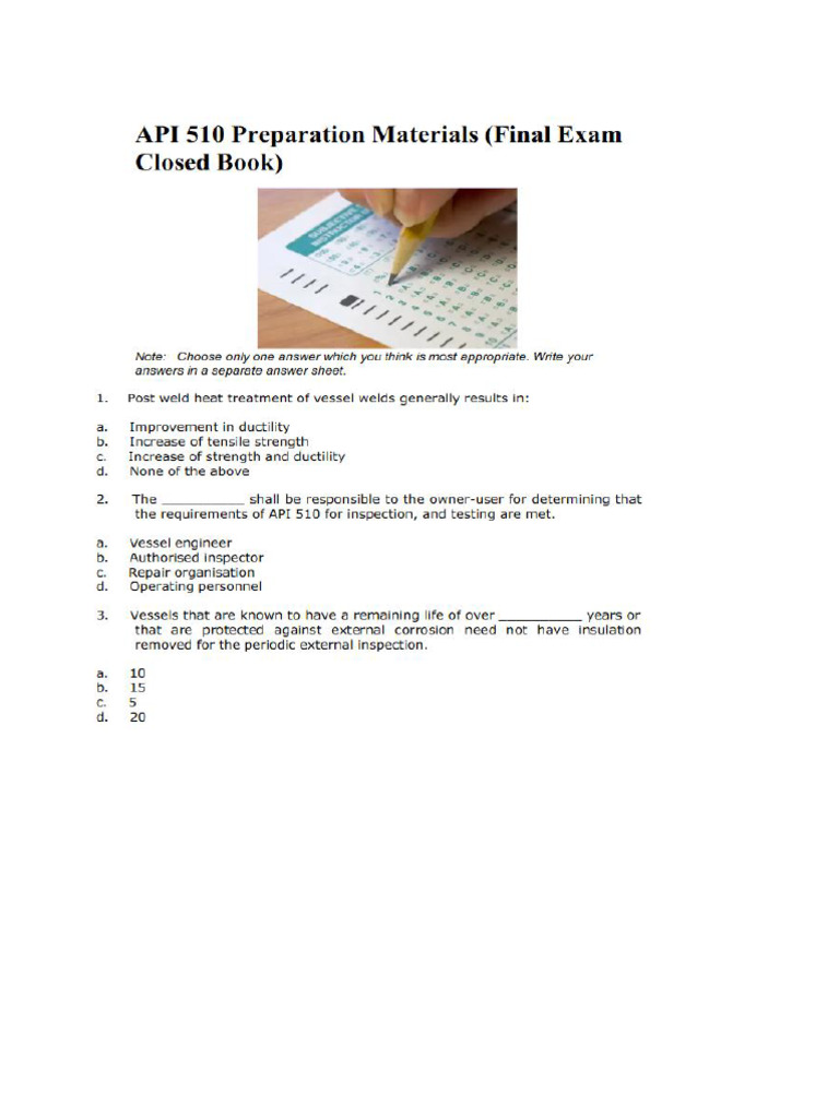 API 510 Final Exam Modules | PDF