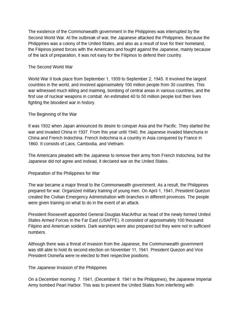 Japanese Invasion of the Philippines in WWII | PDF | Douglas Mac Arthur ...
