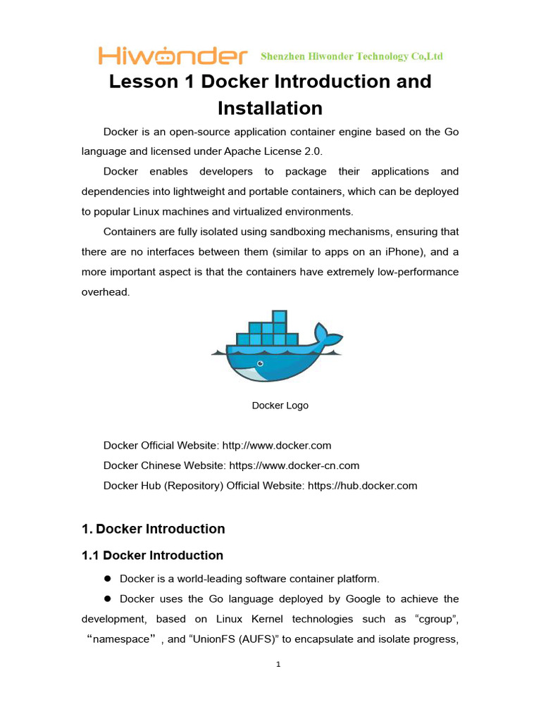 Lesson 1 Docker Introduction and Installation | PDF | Operating System | Kernel (Operating System)