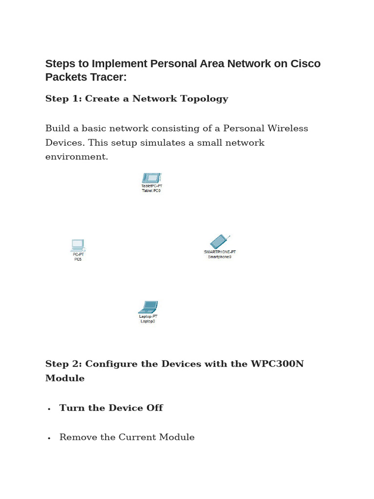 Steps To Implement PAN On Cisco Packets Tracer | PDF