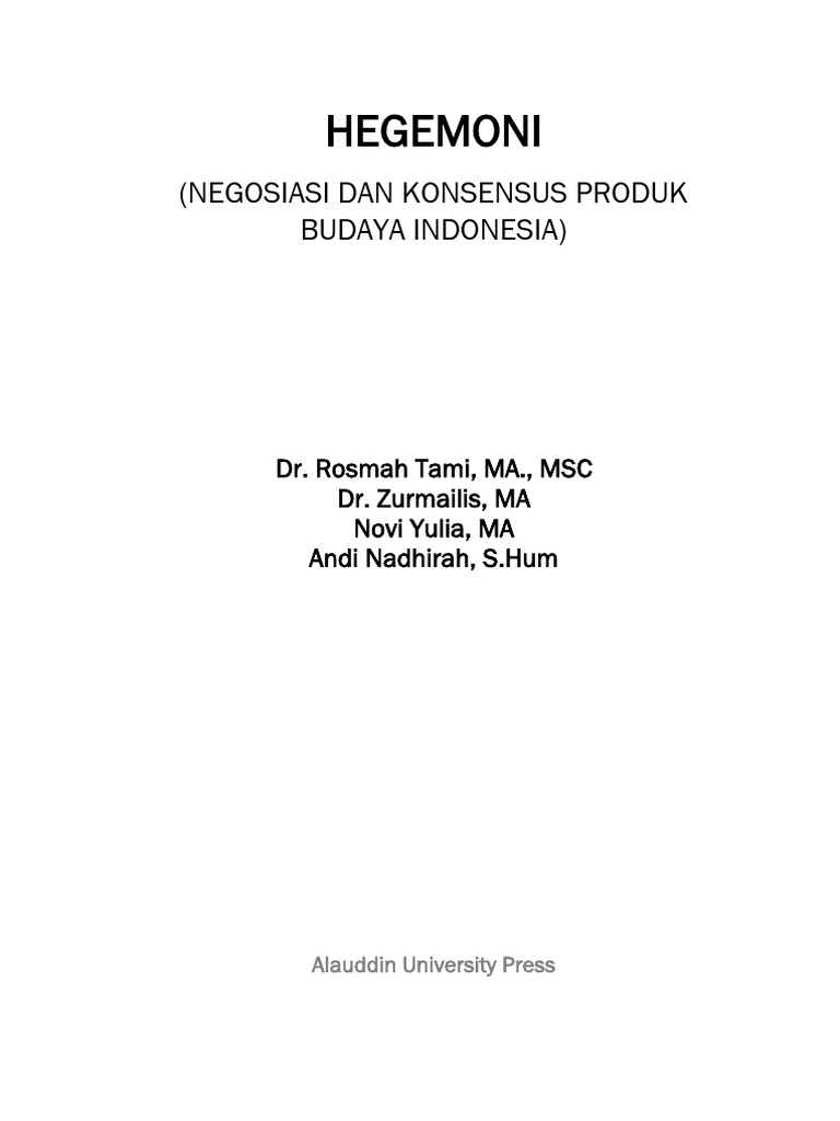 Hegemoni Gramsci dalam Budaya Indonesia | PDF