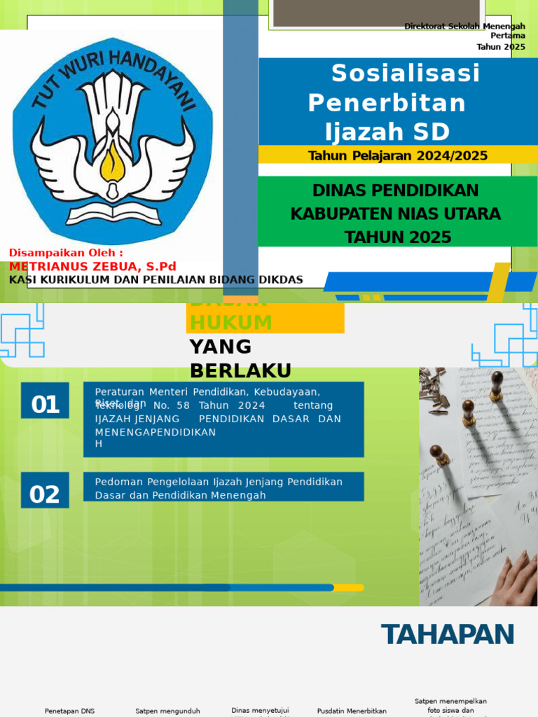 Materi Blangko Ijazah SD Tahun 2025 PTT | PDF